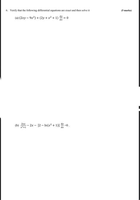 Solved 1 Find General Solutions Of The Following Separable