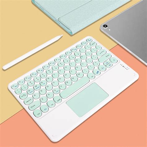 Shyuyusa Bluetooth Keyboard Round Cap Keyboard Portable Bt Wireless Keyboard Blacklit Portable