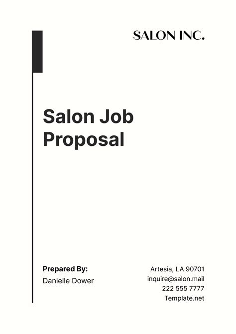 Free Salon Job Proposal Template To Edit Online