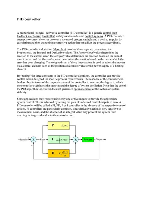 Pid Controller A Proportional Integral Derivative Controller Pid