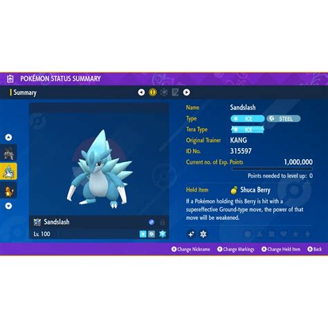 Pokemon Scarlet And Violet 6iv Shiny Alolan Sandslash [ranked Battle