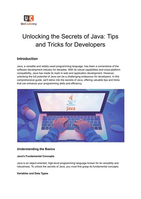 ppt unlocking the secrets of java tips and tricks for developers powerpoint presentation id