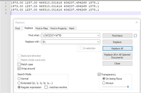 Regex Removing Specific Thousand Separator In Specific Column In Notepad Stack Overflow
