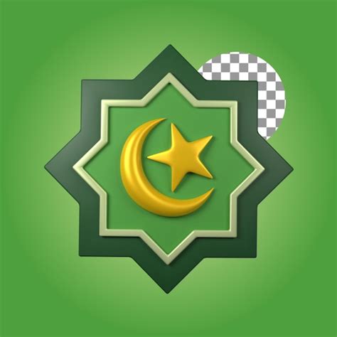 라마단 이슬람 테마의 3d Ilustration에서 기하학적 모양을 가진 초승달 프리미엄 Psd 파일