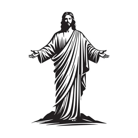 Jesus Black And White Images Jesus Outline Vector Art Icons And