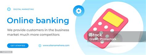 온라인 뱅킹 회계 예산 잔액 계산 소셜 미디어 배너 3d 아이콘 벡터 일러스트 레이 션 3차원 형태에 대한 스톡 벡터 아트 및