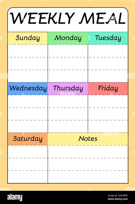 7 Day Blank Menu Template 7 Day Blank Menu Template
