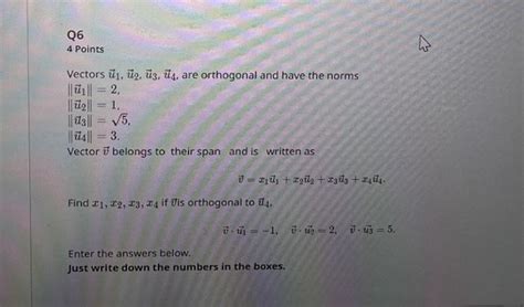 solved vectors u1 u2 u3 u4 are orthogonal and have the