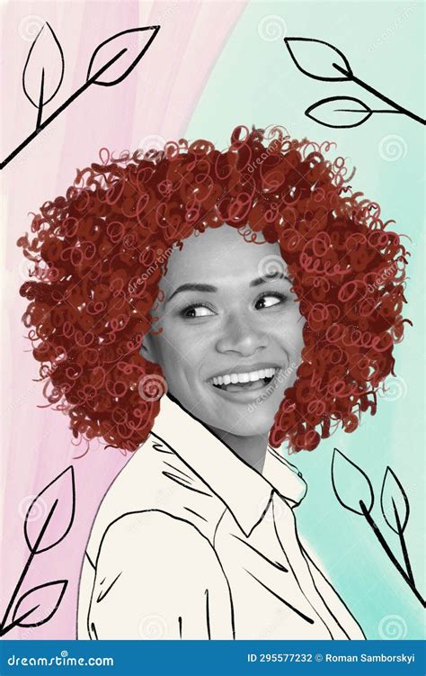 Vertical Photo Composite Creative Portrait Collage Of Satisfied