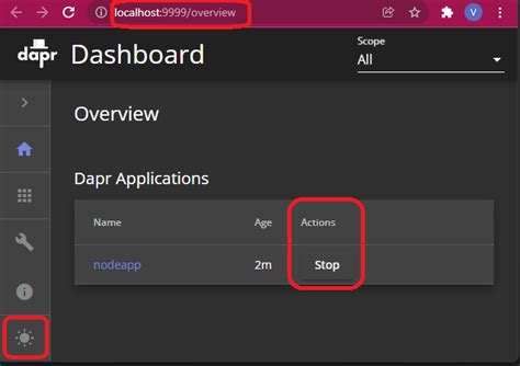 The Stop Button In The Dashboard Is Not Clearly Visible Issue Dapr Dapr GitHub