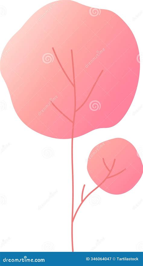 Minimalist Illustration Featuring A Stylized Pink Tree With A Rounded Crown Evoking A Sense Of
