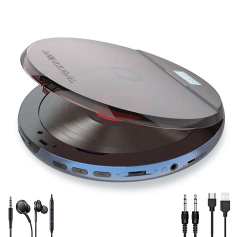 Buy CD Player Portable MONODEAL Portable CD Player For Car Anti Skip Protection Rechargeable
