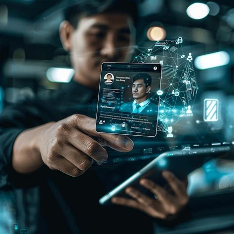 Hand Holding Holographic Digital Interface Displaying Cyber Security Technology Premium Ai