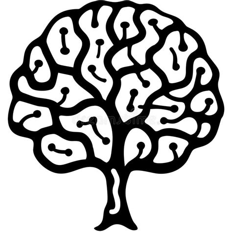 Abstract Tree Brain Design Vector Illustration Symbolizing Nature And Intelligence Stock