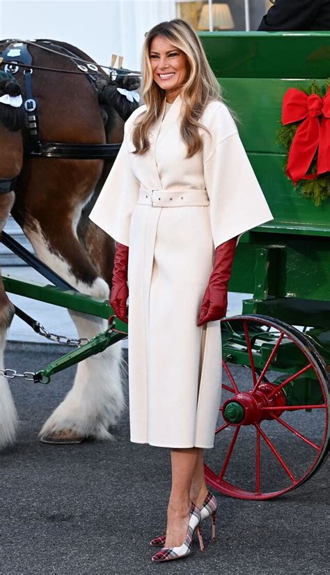 Melania Trumps Winter Style Sleek Coats Festive Fashion And Red