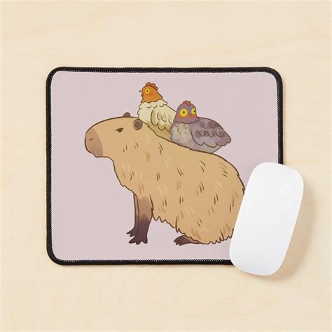 Cute Capybara And Chickens Friends Friendly Capybara Illustration