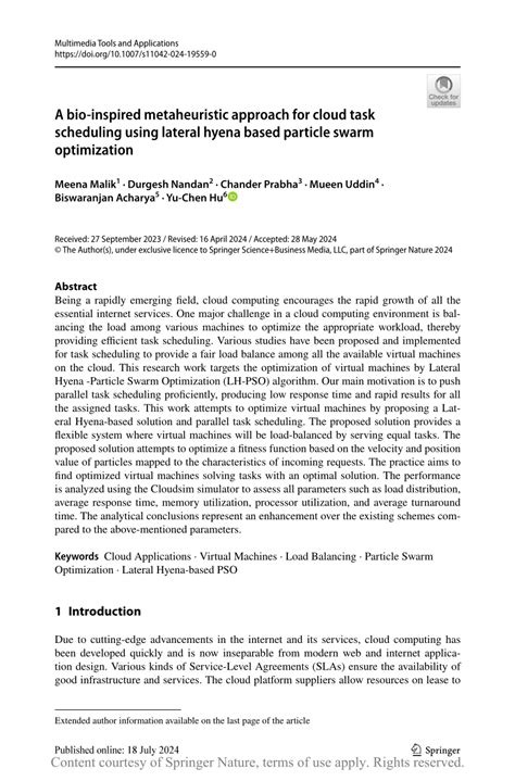 a bio inspired metaheuristic approach for cloud task scheduling using