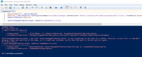Am Getting Error New Pssession Connecting To Remote Server Outlook