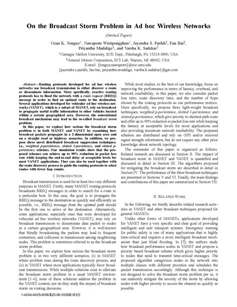 Pdf On The Broadcast Storm Problem In Ad Hoc Wireless Networks