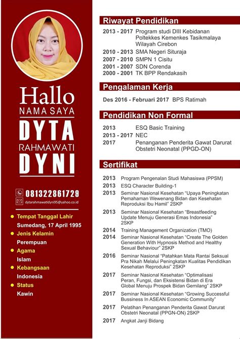 Menarik Contoh CV Lamaran Kerja Yang Baik Dan Benar