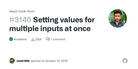 Setting Values For Multiple Inputs At Once · React Hook Form