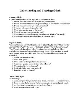 Understanding And Creating A Myth By TwoTnTeachers TPT