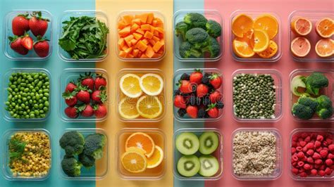 Top View Of Lunchboxes With Nutritious Food Displayed Against A Vivid