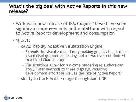 ibm cognos active report interactive reports and dashboards for the