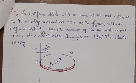 solved a uniform disk with a mass of m ﻿and nadius of r ﻿is