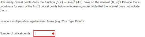 Solved How many critical points does the function | Chegg.com