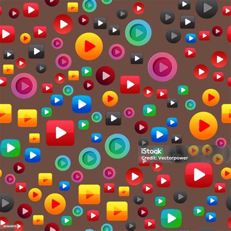 Ui 인터페이스 버튼 재생 미디어 인터넷 웹사이트 온라인 원활한 패턴 선수 마크 클릭 벡터 일러스트 레이 션 개념에 대한 스톡 벡터 아트 및 기타 이미지 Istock