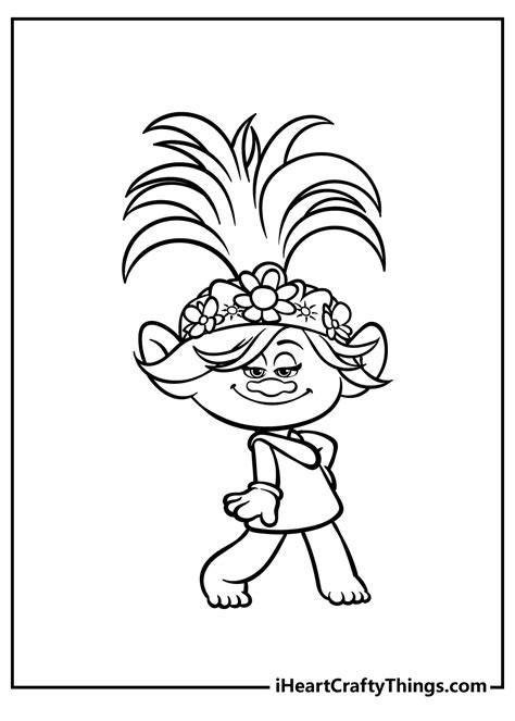 Trolls Poppy Coloring Pages Pdf Free Printable Templates