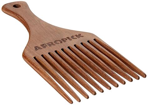 Wooden Afro Pick For Natural Curly Hair Handcrafted African Design