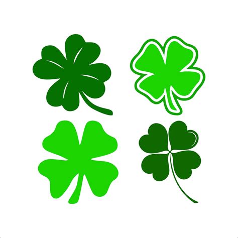 4 Leaf Clovers St Patricks Day Svg Cut File Silhouette Cricut Svg