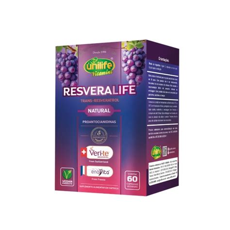 Resveralife Trans Resveratrol 60cps Unilife Foco Alternativo