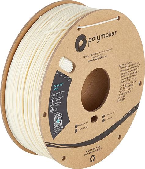 Polymaker 3d Filament Polylite Asa 175mm Natural 1kg Pf01006