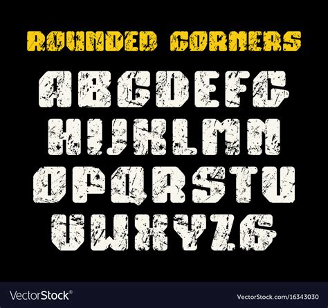 Sanserif Square Font With Rounded Corners Vector Image