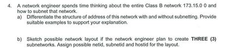 Solved A Network Engineer Spends Time Thinking About The Chegg
