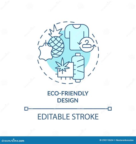 2d Customizable Thin Line Icon Eco Friendly Design Concept Stock