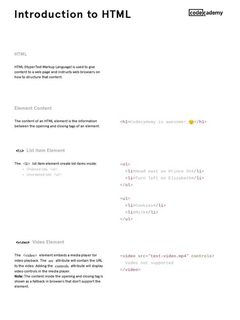 Introduction Tohtml Pdf Html Element Html