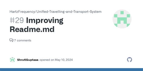 Improving Readme Md · Issue 29 · Hartzfrequency Unified Travelling And Transport System · Github