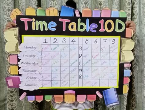 This Gives You An Idea Of How To Make Creative Time Table On A Chart Paper For Bulletin Board