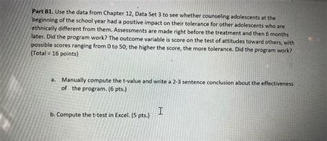 Solved Part B1 Use The Data From Chapter 12 Data Set 3 To