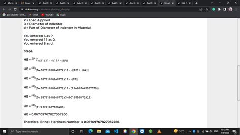 How To Calculate And Solve For Brinell Hardness Number Mechanical Properties