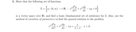 solved 5 show that the following set of functions {v s