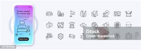 웹 앱용 디젤 스테이션 얼굴 스캔 및 커피 콩 라인 아이콘 픽토그램 아이콘 벡터 3차원 형태에 대한 스톡 벡터 아트 및 기타 이미지 3차원 형태 가구 개념 Istock