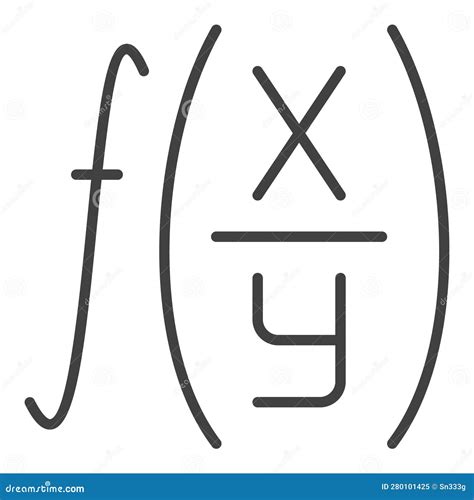 Math Function Vector Concept Line Icon Or Sign Stock Illustration