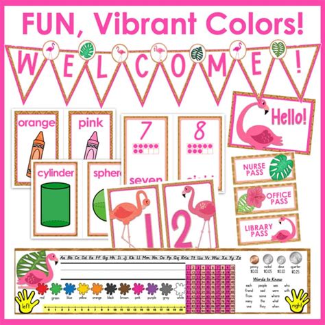 Pink Classroom Decor 3rd Grade Classroom Decor Flamingo Theme Editable