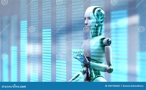Robotic RPA Big Data Analysis Automation Trading Robot Technology Concept D Render Stock