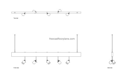 Wood Track Lighting Fixture Free Cad Drawings